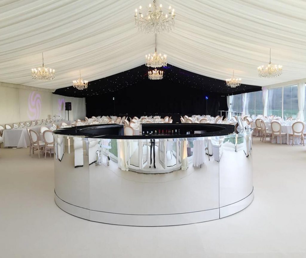Silver Mirror Bar - Furniture4Events