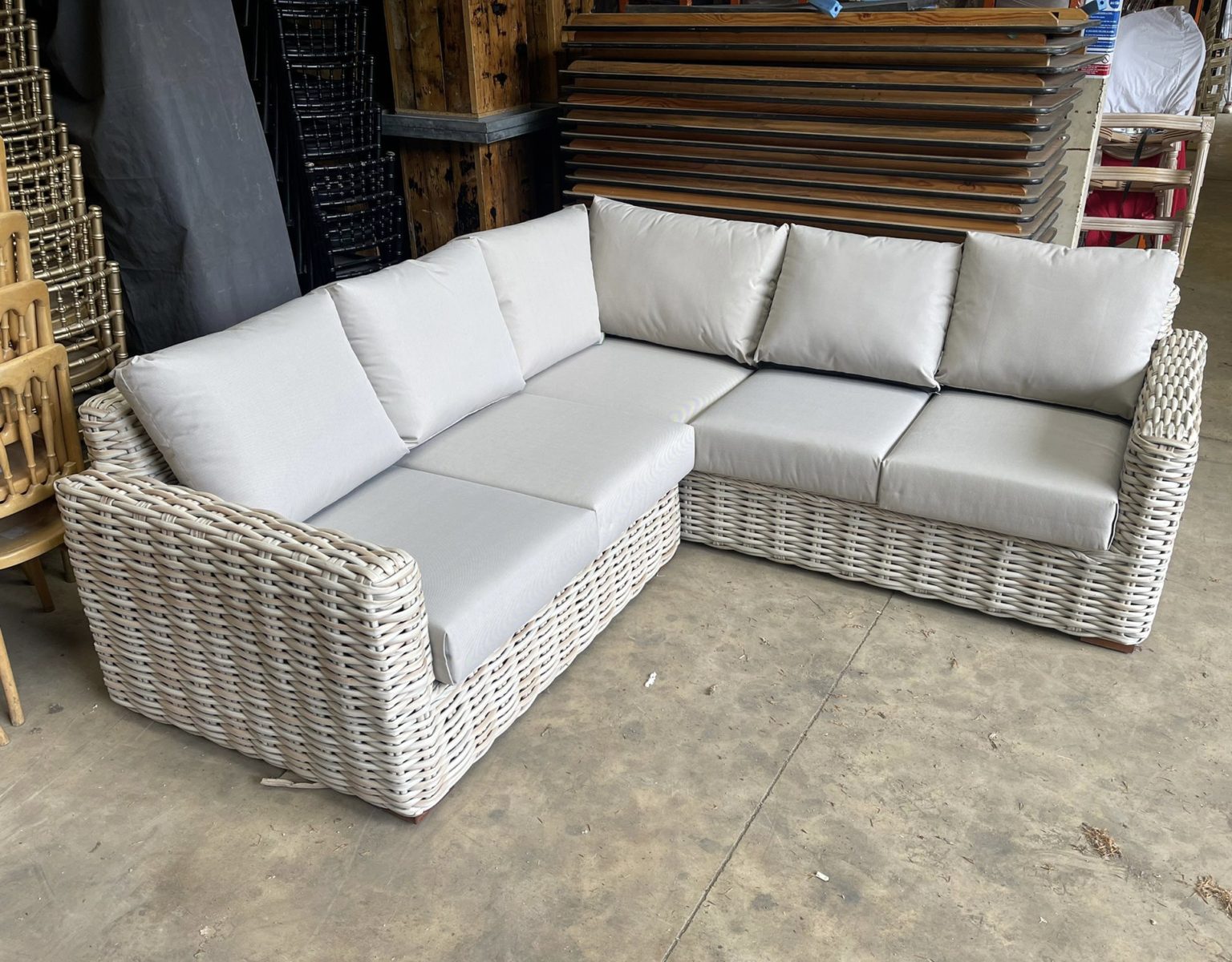 Indoor Rattan Corner Sofa - Furniture4Events