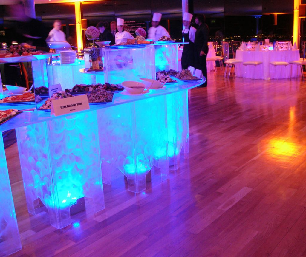 Swirled Illuminated Wave Buffet Counter - Furniture4Events