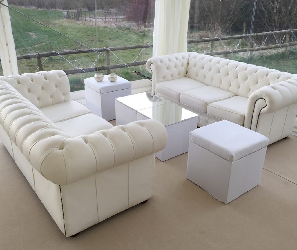 White Chesterfield Sofa - Furniture4Events
