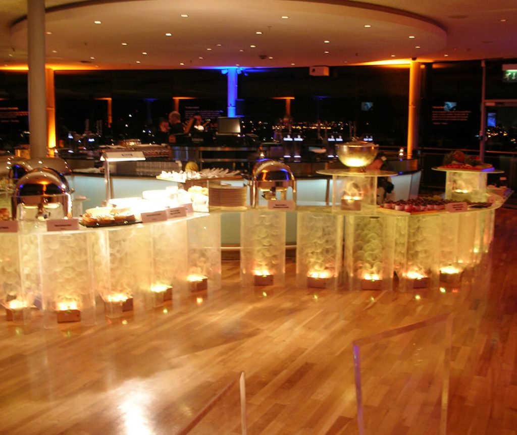 Swirled Illuminated Wave Buffet Counter - Furniture4Events